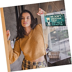 STOBOK 3pcs Bathroom Wall Wooden Sign Bathroom Signs for Door Wood Decor Christmas Decor Bathroom Funny Sign Bathroom Decor Funny Pool Sign Bathroom Wall Sign Bathroom Hanging Pendant