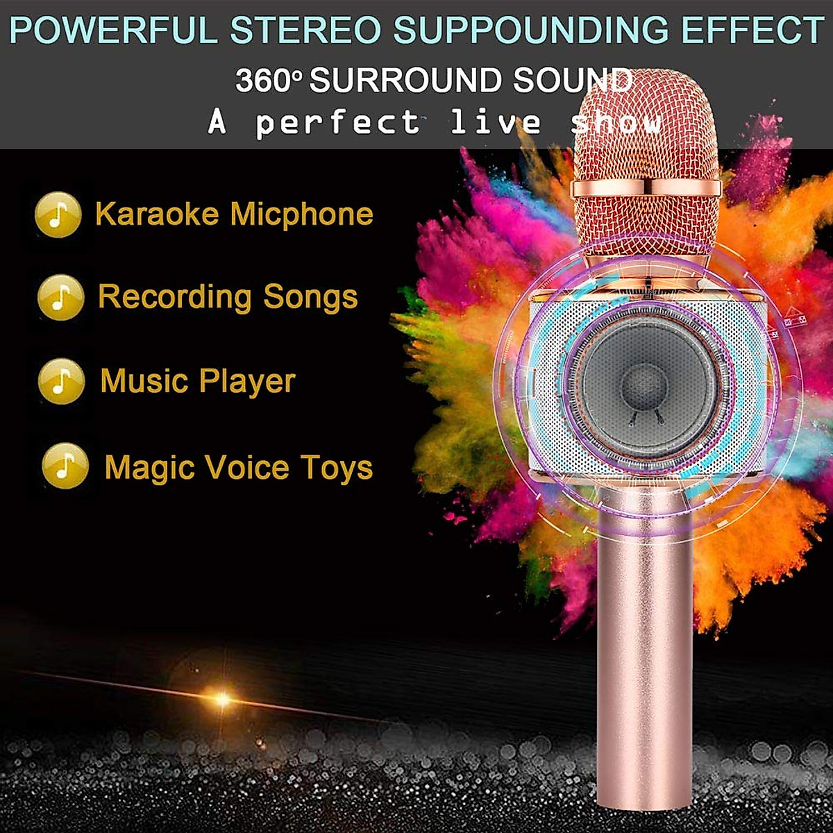 TRAELY Kids Karaoke Microphone age 5-10, Toys for 5 6 7 8 9 10 Year Old Girls, Little Girls Birthday Gifts