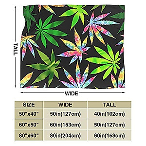 PNNUO Fleece Blankets-Pot Leaf Weed Blanket,All-Season Throw Blanket Comfortable & Soft for Couch Bed Travel 80"X60"