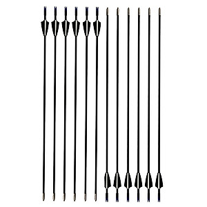HATAP Archery Fibreglass Arrows 31" Training Arrows Target Practice Fiberglass Arrows Hunting Arrows for Kids Youth or Beginners (6PCS, Black)
