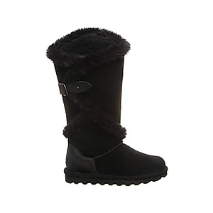 BEARPAW Women's Sheilah Tall Black Size 10 | Women's Boot Classic Suede | Women's Slip On Boot | Comfortable Winter Boot