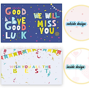 We Will Miss You Card,Farewell Party Decorations, Jumbo Farewell Card With Envelope, Going Away Gift for Coworker Men Women, Goodbye Good Luck Retirement Card Guest Book Party Supplies (14x22iinch)