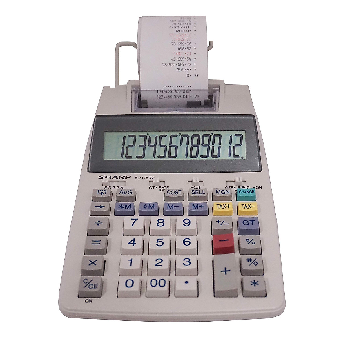 Sharp EL-1750V Two-Color Printing Calculator 2 Lines/Sec 3" Black/Red