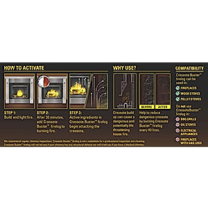 Pine Mountain Creosote Buster Chimney Cleaning Safety Firelog 3.5Lb Log Brown 1 Count, (4152501500)