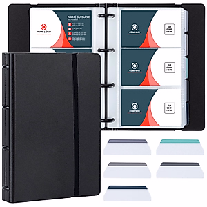deli Business Card Book Holder, Business Card Organizer, Name Card Book Holder, Portable Office Business Card Holder, Hold 180 Cards, Black