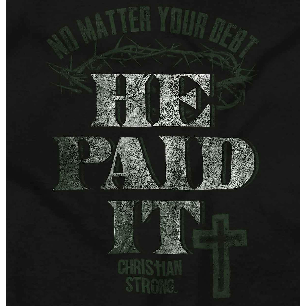 Brisco Brands Jesus Your Debt He Paid It Christian Hoodie Hooded Sweatshirt Men Black