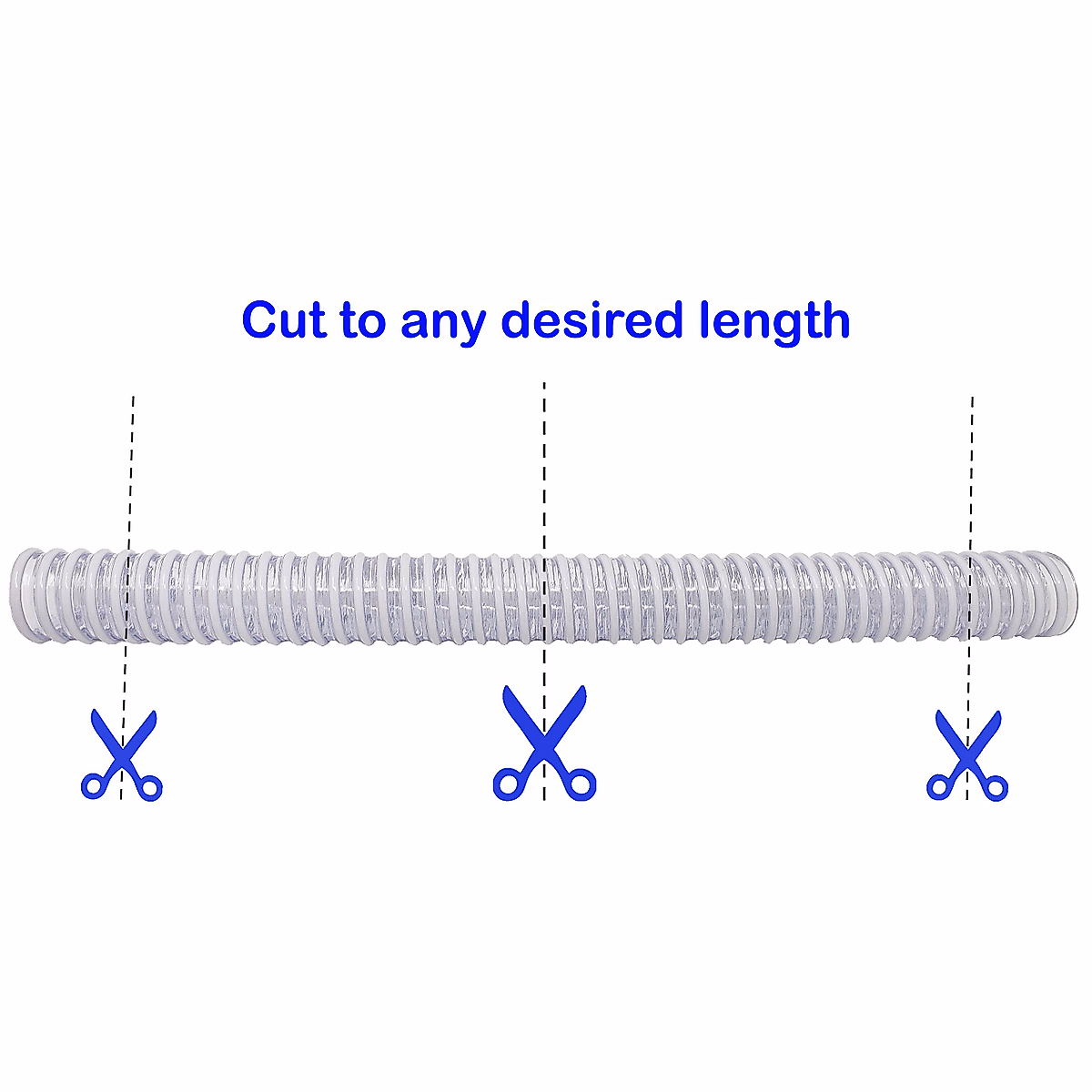 Sealproof 1.25 x 59 Inch Pool Filter Pump Connection Hose for 1-1/4 (32mm) Intex Systems and Above Ground Pools, Premium Quality Kinkproof PVC, Made in USA | Includes 2 Hose Clamps