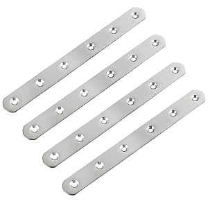 VILLCASE 4pcs Stainless Steel Connection Heavy Duty Shelving Flat Mending Plate Stainless Steel Corner Shelf Support Heavy Duty Shelf Brackets Heavy-duty Bracket Metal Corner Bracket
