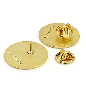 10 Pack Round American Flag Pin- Pround to Be An American Pin, Gold US Flag Lapel Pin for Memorial Day, Flag Day, Independence Day, Veterans Day