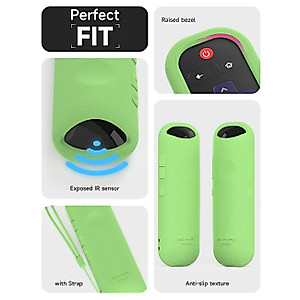 Remote Case for Roku Smart TV RC280 RC282 URC280J XRC280J Remote Control Universal Replacement Lightweight Silicone Case Cover Sleeve Skin with Lanyard for Roku TV Remote