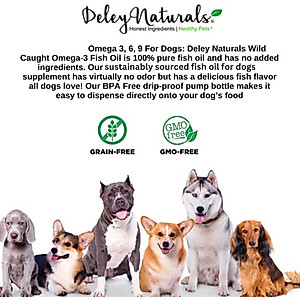 Wild Caught Fish Oil for Dogs - 32oz - Omega 3-6-9, GMO-Free - Reduces Shedding, Supports Skin, Coat, Joints, Heart, Brain, Immune System - Highest EPA & DHA Potency - Only Ingredient is Fish