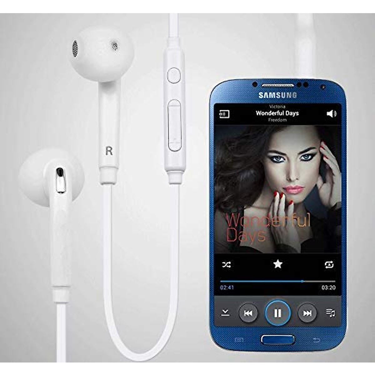 Aux Headphones/Earphones/Earbuds, (2 Pack) 3.5mm Aux Wired in-Ear Headphones with Mic and Remote Control Compatible with Galaxy S9 S8 S7 S6 S5 Edge + Note 5 6 7 8 9 and More Android Devices-White