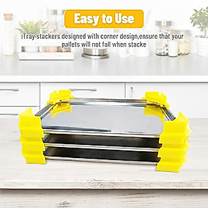12 Pcs Tray Stackers for Freeze Dryer Trays Accessories, Tray Stackers Compatible for Harvest Right Trays Reducing Space (Yellow)