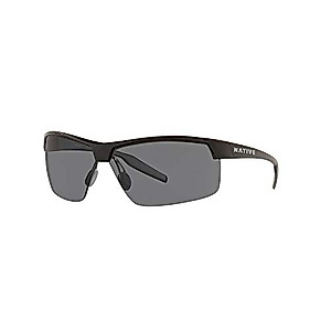 Native Eyewear Hardtop Ultra XP Polarized Rectangular Sunglasses, Matte Black/Grey, 71 mm