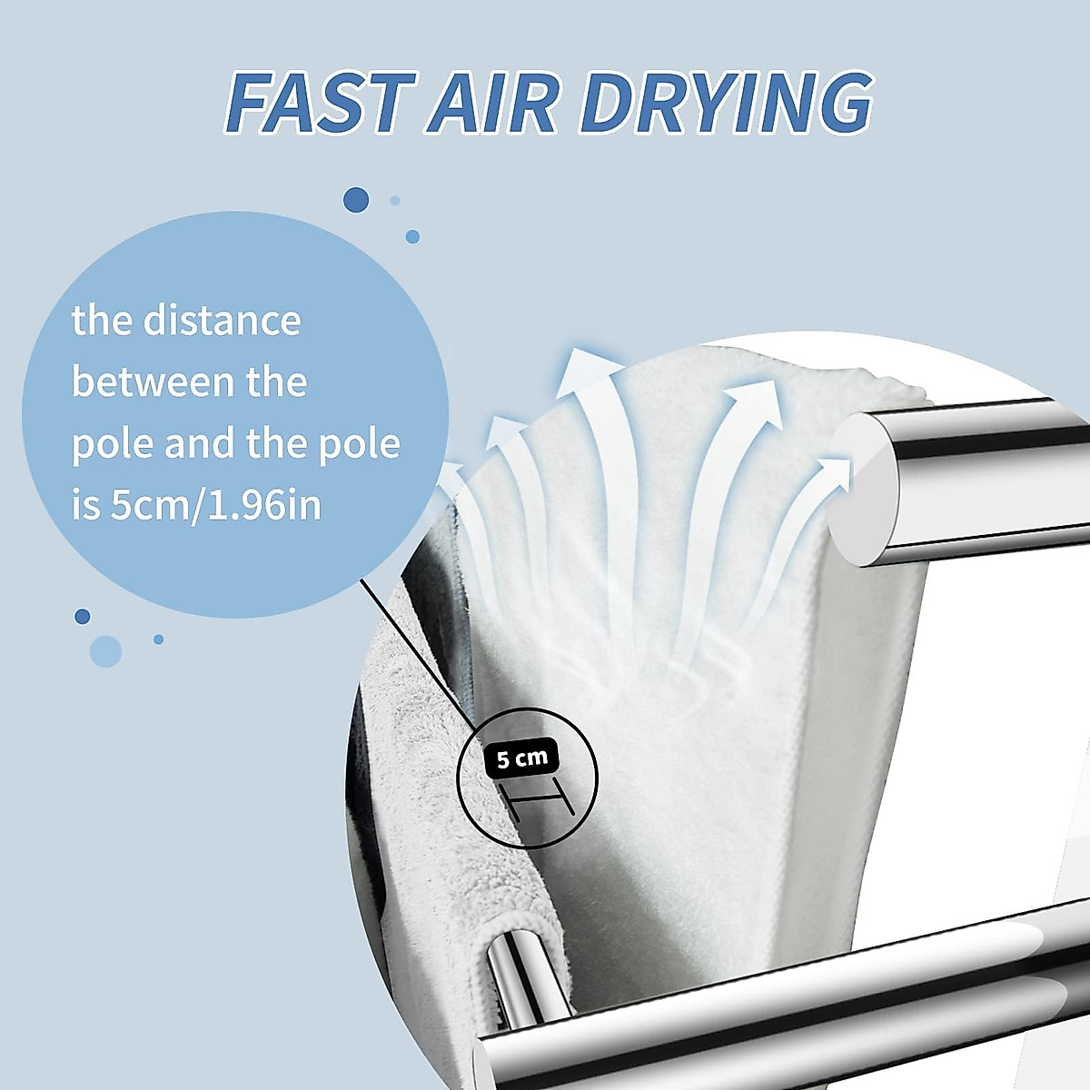 BIGLUFU Stretchable 17-31 Inches Double Bath Towel Bar Bathroom Towel Rack Hooks Kitchen Hand Towel Holder Dish Cloths Hanger SUS304 Stainless Steel Wall Mounted No Drill Space Saving 2-Bar Silver