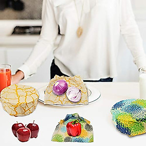 Reusable Beeswax Wrap Bees wax Food Storage Wraps – 6 Packs Eco Friendly Cotton Wrapping（Green）