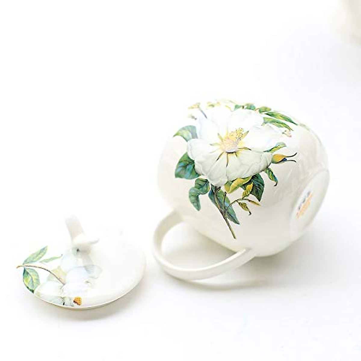 400ml Coffee Mugs with Spoon, Europe Noble Bone China Coffee Cup, Floral Ceramic Tea Cup, Tea Cup, Fancy Tea Cups, Gifts for Women, Tea Mugs,Flower Tea Cup, Luxury Tea Sets for Women