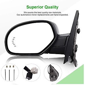 SCITOO Side View Mirror Fit for Chevy for GMC Towing Mirrors with Puddle Lights Chrome Rear View Mirrors fit 2007-2013 for Chevy for GMC with Amber Arrow Turn Signal Power Heated Manual Folding