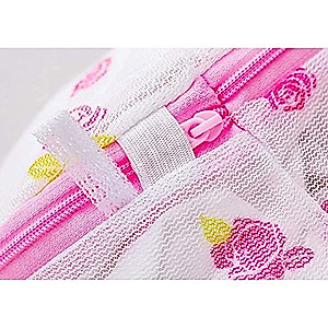 GUAGLL 2Pcs Laundry Bags Protective Washing Bag Printed Folding Reuse Laundry Underwear Bag