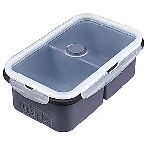 Webake Silicone Freezer Tray with Lid, 2 Cup Ice Cube Tray for Soup Sauce Meal Prep, BPA Free - Grey