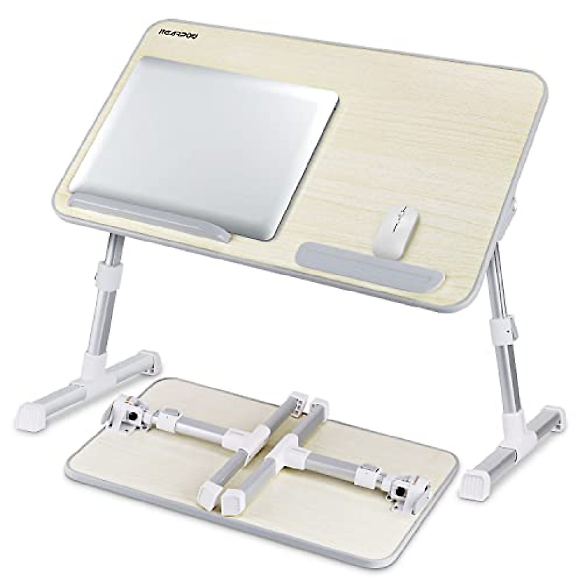 Laptop Bed Tray Table, Nearpow Adjustable Laptop Bed Stand, Portable Standing Table with Foldable Legs, Foldable Lap Tablet Table for Sofa Couch Floor - Medium Size