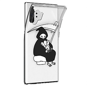Mertak Case Compatible with Samsung Galaxy A73 A72 5G A71 A70 A53 A52 A32 A50 A21s Grim Reaper Flexible TPU Protective Lightweight Cats Design Girls Scythe Cover Death Slim Silicone Funny Women