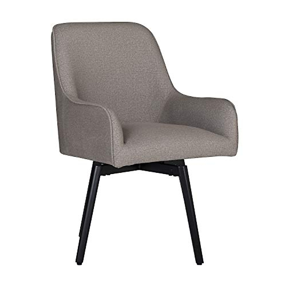 Studio Designs Home Contemporary Spire Luxe Swivel, Rotating, Upholstered, Accent Dining Arms and Metal Legs in Camel Beige Home-Office-Desk-Chairs, 25.5" W x 24" D x 35.5" H