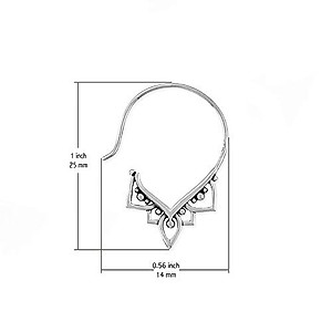 Boma Jewelry Sterling Silver Balinese Tribal Boho Pull Through Hoop Earrings