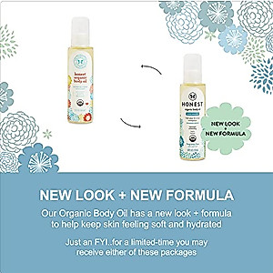 The Honest Company Organic Body Oil | Gentle for Baby | Fragrance Free, Plant-Based, Hypoallergenic | 4.0 fl oz