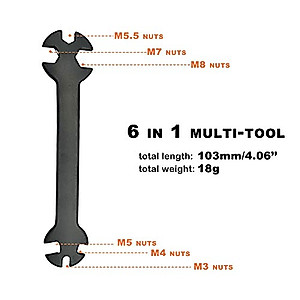 HOPLEX RC Car Wrench Multi-Function Wrench Turnbuckle Wrench with Cross Wrench for RC Car Repair Work
