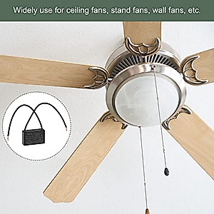 YOKIVE 3Pcs Ceiling Fan Capacitor CBB61, Metallized Polypropylene Film Capacitor Great for Fans Pumps Motors Running (0.8uF 250V AC 2 Wires 50/60Hz)