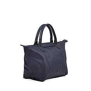 Longchamp 'Small Cuir Leather Top Handle Tote Shoulder Bag, Navy