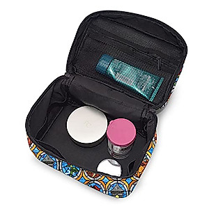 kasdfms Beauty and Fairytale Glass Makeup Bag Large Cosmetic Bag for Women Portable Travel Toiletry Bags Organizer