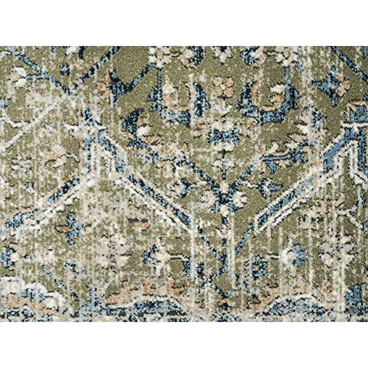Abani Savoy Collection Area Rug - Intricate Blue/Green Vintage Design 7'9" x 10'2" - Easy to Clean - Durable for Kids & Pets - Non-Shedding - Medium Pile - Soft Feel - Living Room, Bedroom & Office
