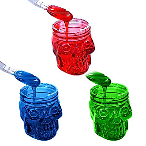 Amos Sour Liquid Candy with Spoon,Skull Sour Slime Candy Dipping Gel Liquid Candy with Strawberry & Blue Razz & Green Apple Flavors(12 Packs)