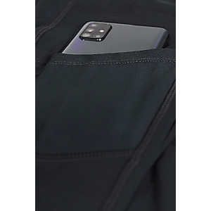 Kyodan Women’s Brushed Mesh Run Leggings Yoga Pants with Pockets 25” Black Mediu