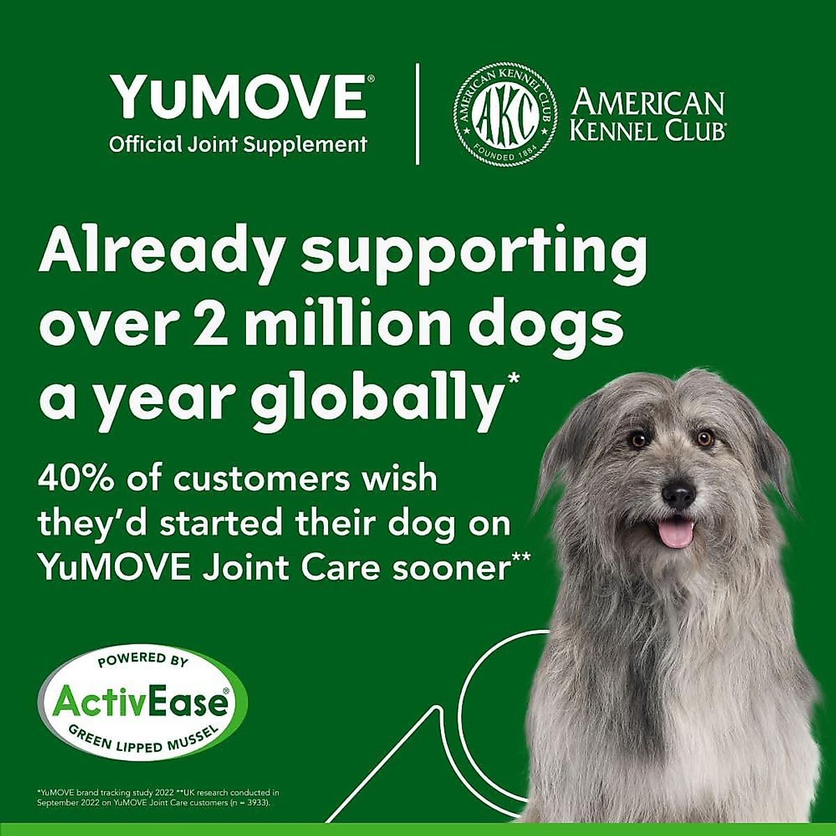 YuMOVE Hip & Joint Supplement for Dogs with Glucosamine, Chondroitin, Omega 3, Hyaluronic Acid, Green Lipped Mussel, & Fish Oil for Dogs - Max Strength - for Senior Dogs 120 Tablets