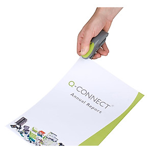 Q Connect No10 Softgrip Mini Stapler, Green/Grey