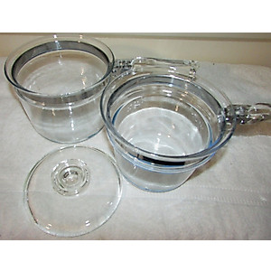 Flameware Pyrex Large 1 1/2 Quart 3 Piece Double Boiler