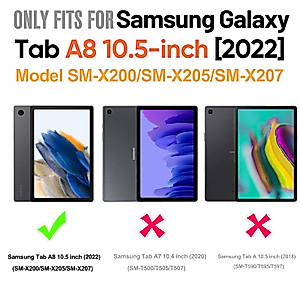 Timecity Case for Samsung Galaxy Tab A8 10.5 inch SM-X200/X205/X207 with 360 Degree Rotatable Kickstand Hand Strap Shoulder Strap for Samsung Galaxy Tab A8 Tablet 2022 Released, Red