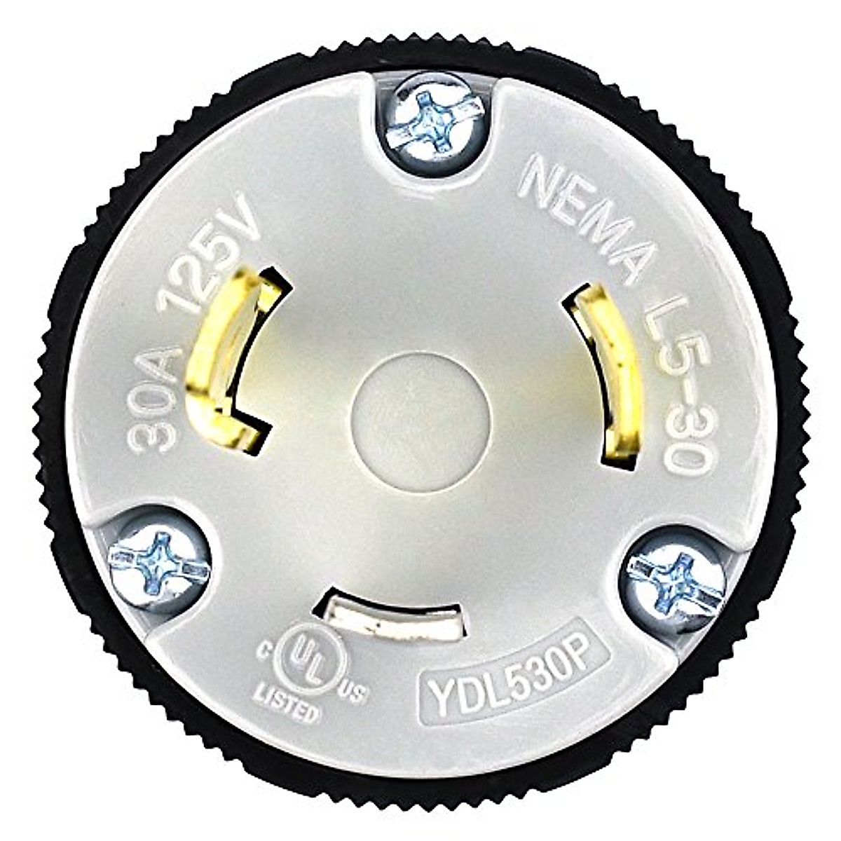 Cllena NEMA L5-30P, 2 Pole 3 Wire, 30 Amp 125 Volt Generator 3 Prong Locking Male Cord Plug