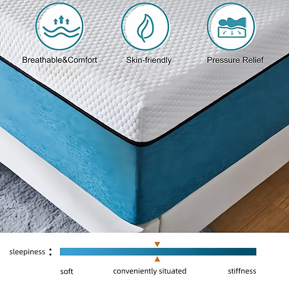 MZEER Queen Size Mattress, 6 Inch Queen Gel Memory Foam Mattress in A Box, Removable Fabric, for Sleeping MattressesQueen Size 70 * 80 * 6 Inches (Queen (U.S. Standard))