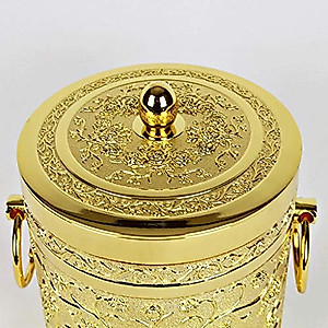 TKFDC Trash Can Outdoor Metal Trash Can Wastebasket Space-efficient Recycling Bin Garbage Container Bin with Lid and Liner for Home Or Office