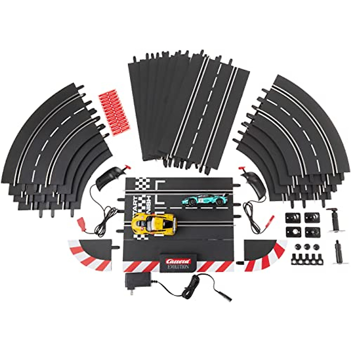 Carrera Evolution 20025240 Super Cars Analog Electric 1:32 Scale Slot Car Racing Track Set - Includes Two 1:32 Scale Cars & Two Dual-Speed Controllers Ages 8+