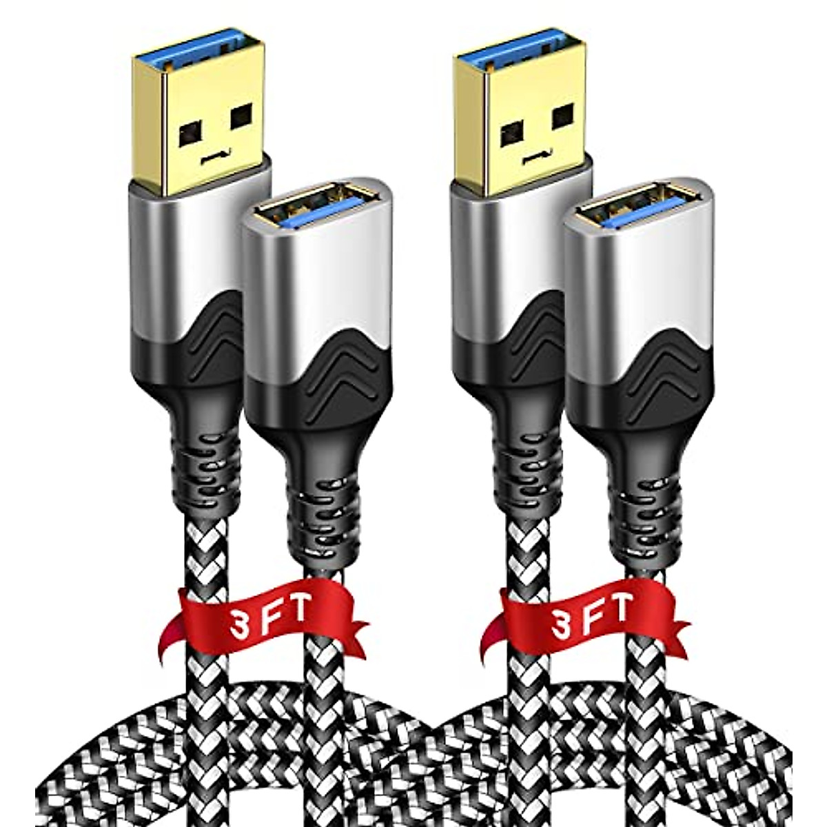 HNDJTY USB Extension Cable 3.3FT,USB Extender,USB 3.0 Extension Cable, Male to Female Cord High Data Transfer Compatible with Webcam,USB Keyboard,Flash Drive,Hard Drive,Printer, Oculus VR, Xbox