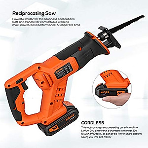 AIOPR 20V Cordless Reciprocating Saw with 5 Blades (97705)