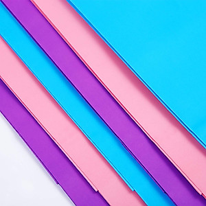 Cooraby 20 Pieces Kraft Paper Bags Party Favor Bags Craft Paper Bags with Handle for Birthday, Baby Shower, Wedding and Party Celebrations (Light Blue, Light Purple, Pink)