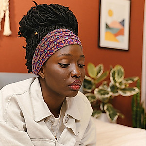 Cobahom 6Pcs Wide Headbands for Women Non Slip Soft Fabric Hair Wrap Boho Head Bands Elastic Sport Hair Bands for Workout Yoga Running (Butterfly Pattern)