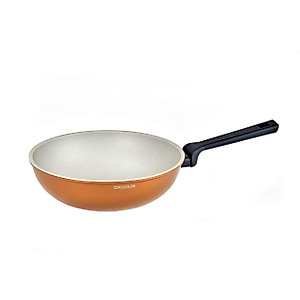 Salutella ZeroColor Unique Nonstick Health Aluminum Wok Pan Diameter 28 cm capacity 4.4 L, Copper, 11 inch
