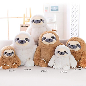 Winsterch Large Fluffy Sloth Stuffed Animal,Plush Stuffed Animals,Big Stuffed Plush Sloth Toy,Birthday Christmas for Kids Boys Girls,Cute Sloth Plushies Toy